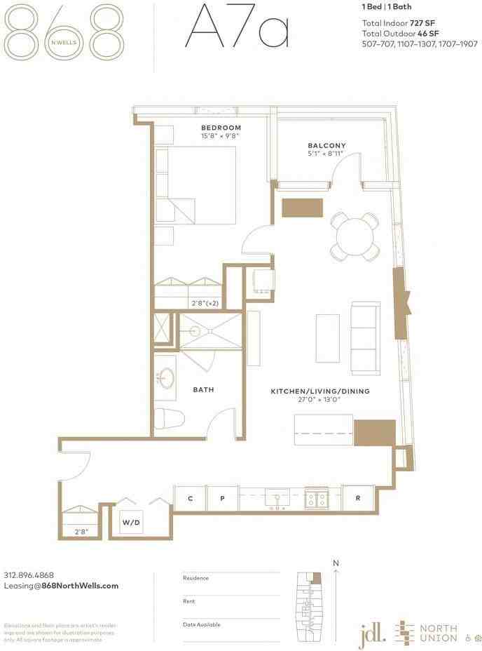 N Wells St #1707, Chicago, IL 60610 - 1 Bedroom Apartment for Rent ...